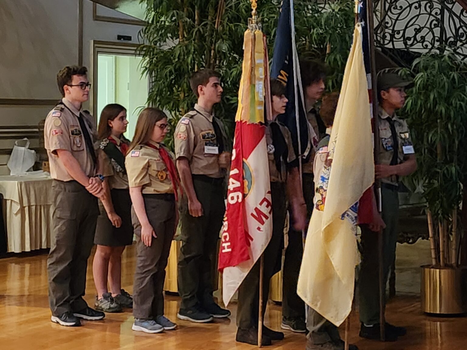 Scouts act as Color Guard - TROOP 146